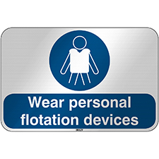 ISO Safety Sign - Wear personal flotation devices - Brady Part: 304042 ...