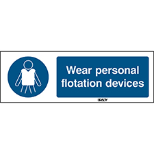 Brady Part: 238786 | ISO Safety Sign - Wear personal flotation devices ...