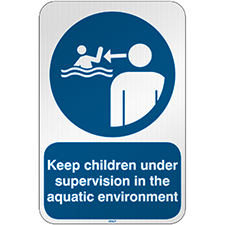 ISO Safety Sign - Keep children under supervision in the aquatic ...