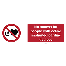 ISO Safety Sign - No access for people with active implanted cardiac ...