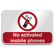 ISO Safety Sign - No activated mobile phones - Brady Part: 305012 ...