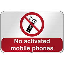 ISO Safety Sign - No activated mobile phones - Brady Part: 304094 ...