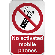 ISO Safety Sign - No activated mobile phones - Brady Part: 303435 ...