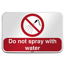 ISO Safety Sign - Do not spray with water - Brady Part: 305039 | Brady ...