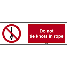 ISO Safety Sign - Do not tie knots in rope - Brady Part: 825930 | Brady ...