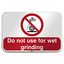 ISO Safety Sign - Do not use for wet grinding - Brady Part: 305193 ...