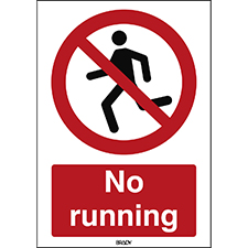 ISO Safety Sign - No running - Brady Part: 309617 | Brady | BradyID.com