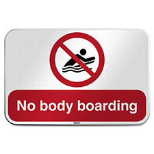 ISO Safety Sign - No body boarding - Brady Part: 305455 | Brady | Brady.eu