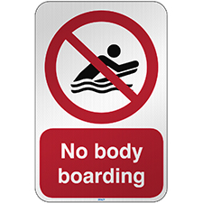ISO Safety Sign - No body boarding - Brady Part: 303680 | Brady ...