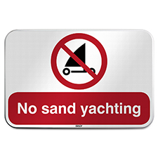 ISO Safety Sign - No sand yachting - Brady Part: 305491 | Brady | Brady.eu
