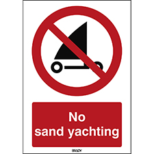 Brady Part: 300213 | ISO Safety Sign - No sand yachting | Brady.co.uk