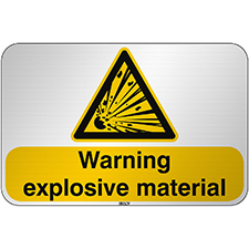 Brady Part: 304316 | ISO Safety Sign - Warning, Explosive material ...
