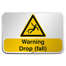 Brady Part: 306033 | ISO Safety Sign - Warning, Drop, fall | www.brady.eu