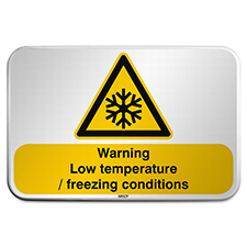 Brady Part: 306051 | ISO Safety Sign - Warning, Low temperature ...