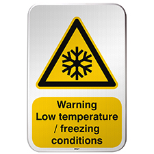 Brady Part: 306047 | ISO Safety Sign - Warning, Low temperature ...