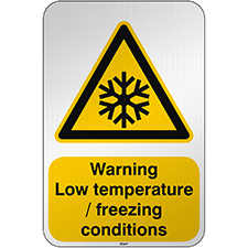 Brady Part: 304384 | ISO Safety Sign - Warning, Low temperature ...