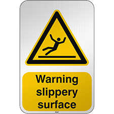 Brady Part: 304393 | ISO Safety Sign - Warning, Slippery surface ...