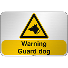 Reflective ISO Safety Sign - Warning: Guarding dog - With text | Brady ...