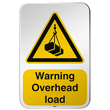 Brady Part: 306092 | ISO Safety Sign - Warning, Overhead load | www ...
