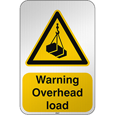 Brady Part: 304429 | ISO Safety Sign - Warning, Overhead load | www ...