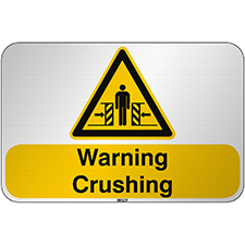 Reflective ISO Safety Sign - Warning: Crushing - With text | Brady ...