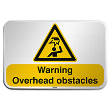 Brady Part: 306141 | ISO Safety Sign - Warning, Overhead obstacles ...
