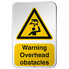 Brady Part: 306137 | ISO Safety Sign - Warning, Overhead obstacles ...