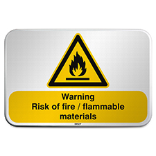 Brady Part: 306150 | ISO Safety Sign - Warning, Flammable materials ...