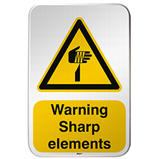 Brady Part: 306155 | ISO Safety Sign - Warning, Sharp elements | www ...