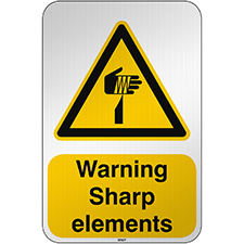 Brady Part: 304492 | ISO Safety Sign - Warning, Sharp elements | www ...
