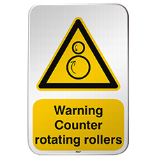 Brady Part: 306182 | ISO Safety Sign - Warning, Counter rotating ...