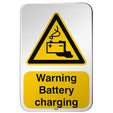 Brady Part: 306191 | ISO Safety Sign - Warning, Battery charging ...