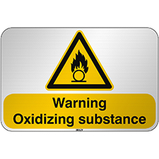Reflective ISO Safety Sign - Warning: Oxidizing substance - With text ...