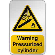 Brady Part: 304555 | ISO Safety Sign - Warning, Pressurized cylinder ...