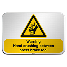 Brady Part: 306231 | ISO Safety Sign - Warning, Hand crushing between ...