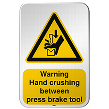 Brady Part: 306227 | ISO Safety Sign - Warning, Hand crushing between ...