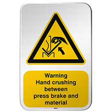 Brady Part: 306236 | ISO Safety Sign - Warning, Hand crushing between ...