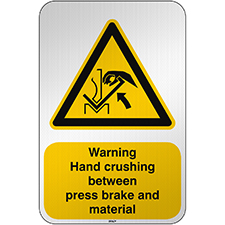 Brady Part: 304573 | ISO Safety Sign - Warning, Hand crushing between ...
