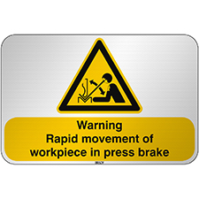Reflective ISO Safety Sign - Warning: Rapid movement of workpiece in ...