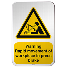 Brady Part: 306245 | ISO Safety Sign - Warning, Rapid movement of ...