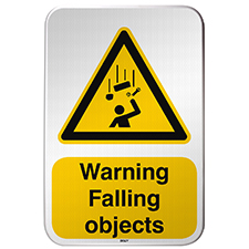 Brady Part: 306272 | ISO Safety Sign - Warning, Falling objects | www ...
