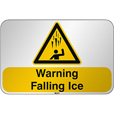 Reflective ISO Safety Sign - Warning: Falling ice - With text | Brady ...