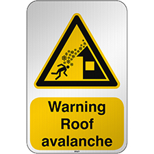 Brady Part: 304654 | ISO Safety Sign - Warning, Roof avalanche | Brady ...