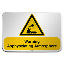 Brady Part: 306330 | ISO Safety Sign - Warning, Asphyxiating atmosphere ...
