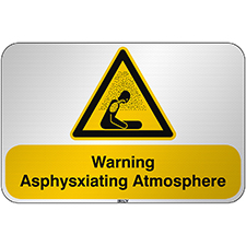 Reflective ISO Safety Sign - Warning: Asphyxiating atmosphere - With ...