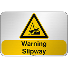 Reflective ISO Safety Sign - Warning: Slipway - With text | Brady ...