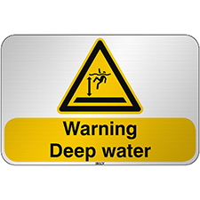 ISO Safety Sign - Warning, Deep water - Brady Part: 304723 | Brady ...