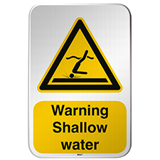 ISO Safety Sign - Warning, Shallow water - Brady Part: 306389 | Brady ...