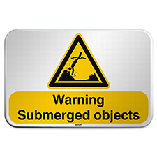 Brady Part: 306402 | ISO Safety Sign - Warning, Submerged objects | www ...
