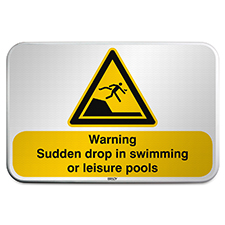 Brady Part: 306411 | ISO Safety Sign - Warning, Sudden drop in swimming ...